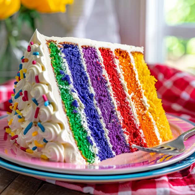 Naturally Colored 6-Layer Rainbow Cake – A Showstopper with Plant-Base ...
