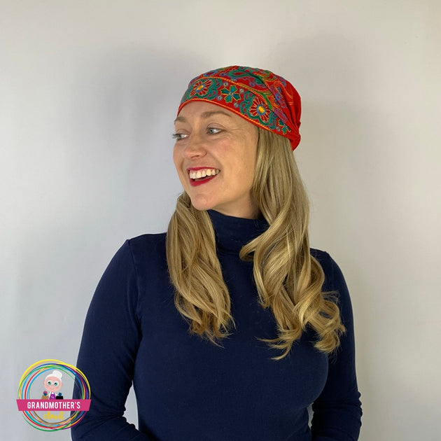 Embroidered Bandana Caps – Grandmother's Closet